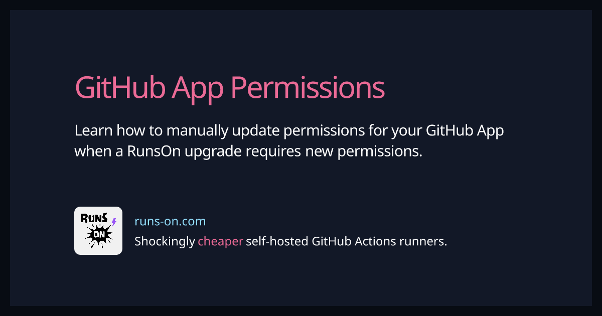 Github App Permissions Runson 7560